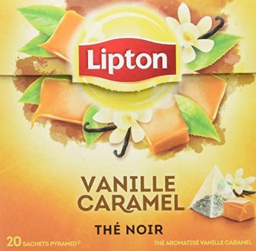 Lipton Thé Noir Vanille & Caramel, Label Rainforest Alliance 60 Sachets ...