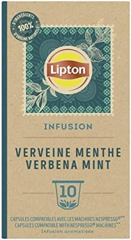 Lipton Infusion Verveine Menthe Capsules Compatibles Nespresso, Anti ...