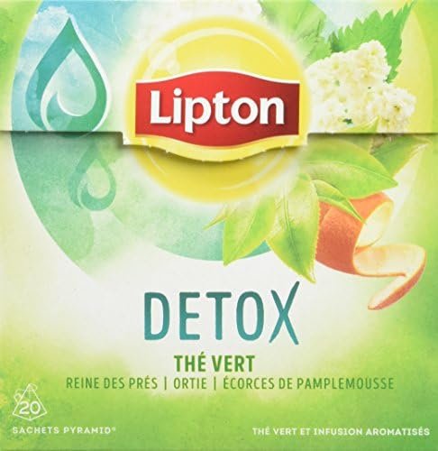 Lipton Thé Vert Detox 20 Sachets 36g - Lot de 4 | Le Temps du Thé